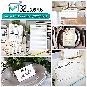 321Done Recipe Cards 4x6 Tan Simple Script, 50-Pack, Made in USA, Double-Sided Thick Cardstock, Cute Vintage Rustic Kraft Look for Bridal Shower Wedding Housewarming Gift