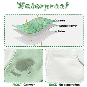 Zainpe 6Pcs 360° Rotate Baby Bibs Waterproof Snap Baby Bib Solid Colors Pink Orange Green Snap Cotton Absorbent Feeding Burp Cloth for Unisex Infant 0-12 Months Boys Girls Drooling Teething Toddler