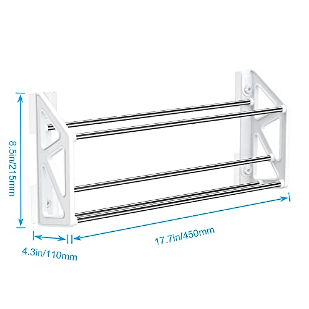 Yocice Wall Mounted Shoes Rack 3Pack/Can Store 6Pairs Sneakers and 6Pairs Slide Sandal,with Sticky Hanging Mounts, Shoes Holder Storage Organizer Shelf ,Door Shoe Hangers, SM07-17.5inch-3Pack(White)