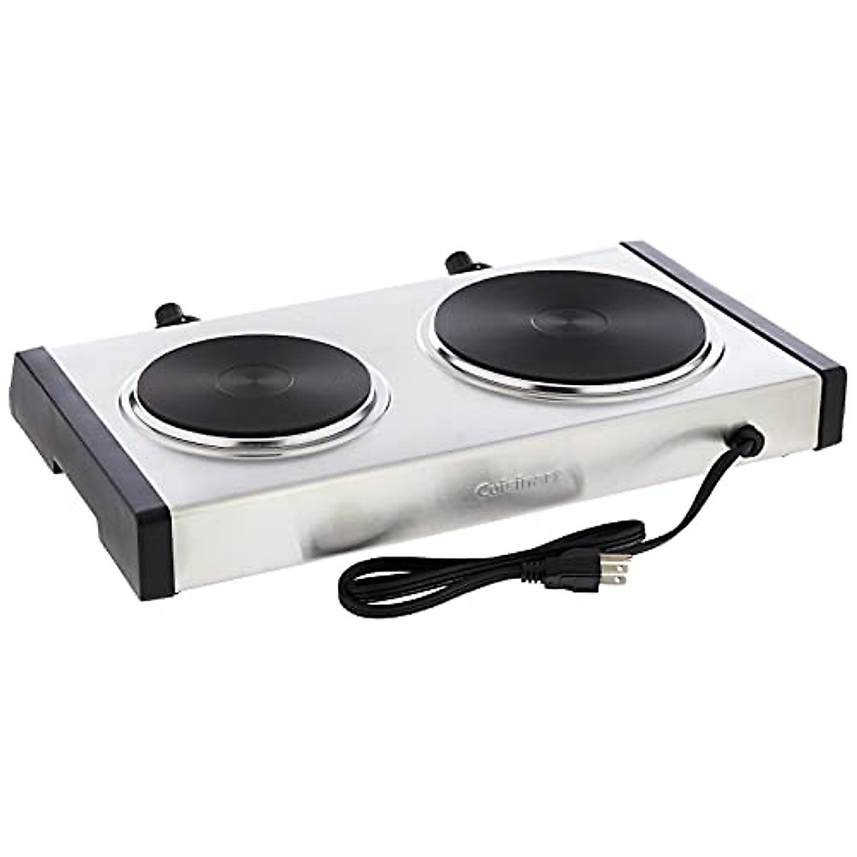 Cuisinart Cast-Iron Double Burner, 11.5"(L) x 19.5"(W) x 2.5"(H), Silver
