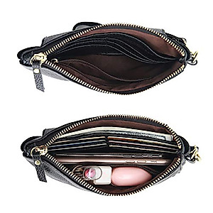 YALUXE Wristlet for Women Genuine Leather Crossbody Clutch Cellphone Smartphone Wallet Vintage Purse Travel