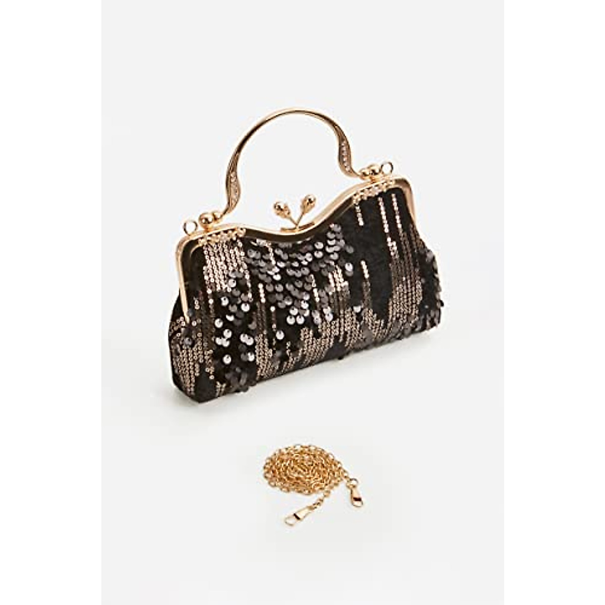 BABEYOND Women's Sparkly Clutch Evening Bags Velvet Sequins Purse for 1920s Gatsby Party Prom Wedding Accessories