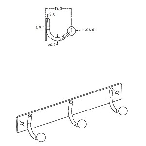 Richelieu Hardware 70548BAG Utility Hook Rack 9-1/16 in (230 mm), White