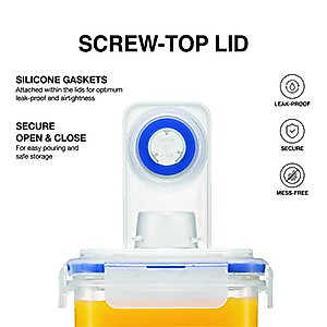 LocknLock Aqua Fridge Door Water Jug with Handle BPA Free Plastic Pitcher with Screw Top Lid Perfect for Making Teas and Juices, 1 Gallon, Clear