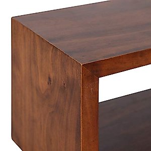 Kate and Laurel Holt Modern Floating Wall Shelf, 18 x 8, Walnut Brown, Chic Rectangular Floating Wood Shelf for Wall