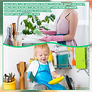 Zubebe 100 Pcs Cleaning Sponge Dual Sided Scrub Sponge Non Scratch Kitchen Sponge for Sink Dishwashing, 4 Colors