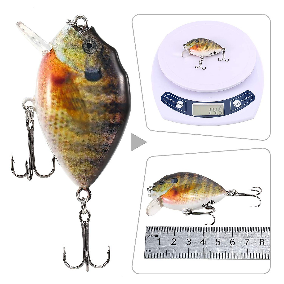 5PCS Fishing Lures 6cm 15g Mini Wobbler Fishing Lure Artificial Hard Bait Crankbait with Tackle Box for Fish Bass Fishing Tackle