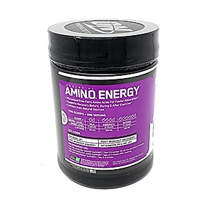 Optimum Nutrition Amino Energy - Pre Workout with Green Tea, BCAA, Amino Acids, Keto Friendly, Green Coffee Extract, Energy Powder - Concord Grape, 65 Servings (Packaging May Vary)