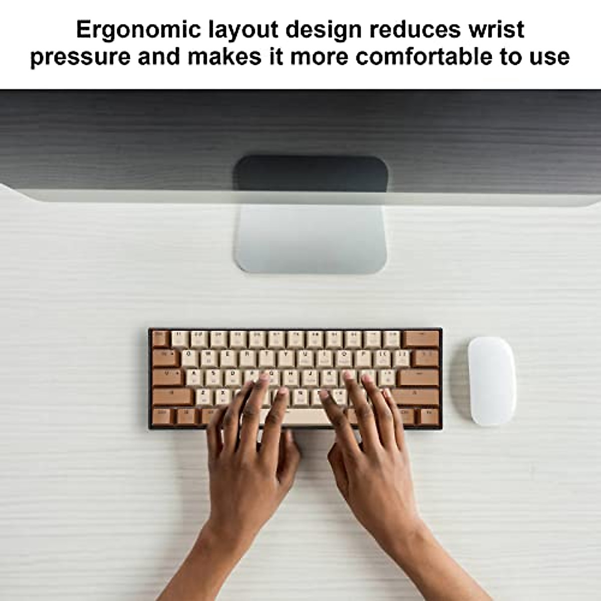 Gaming Keyboard, 61keys Mechanical Keyboard with Color Mixing Light, Multiple Luminous Modes, for Windows2000, Xp, Vista, Win 7, HarmonyOS, Win 8, Win 10, Android, iOS(Green axis)