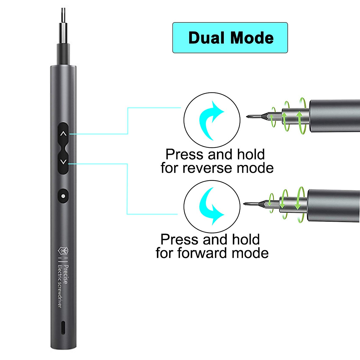 Carperipher 28-in-1 Mini Cordless Electric Screwdriver, Tri-Angle Head, Aluminum, LED Light, Magnetizer, Rechargeable, Electronics Item, Furniture Assembly, Watch Repair Kit with 24 Bits