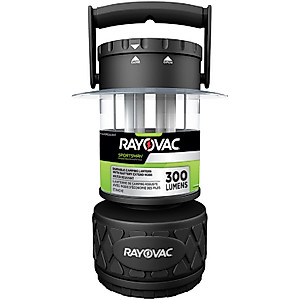 Rayovac Sportsman LED Camping Lantern, Battery Powered Lantern, Water Resistant Hurricane Supplies and Emergency Light, Pack of 1