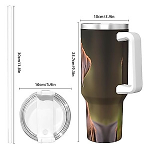 HULIBIN Brown Labrador Retriever Print Double Deck Stainless Steel Travel Coffee Cup With Lid 40 Oz Ice Bully Cup