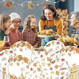 96 PCS Fall Leaves Party Decorations Supplies Autumn Maple Leaves Party Tableware Set Party Napkins Forks Disposable Paper Plate Decorations Favors for Fall Thanksgiving Bridal Shower Birthday Theme