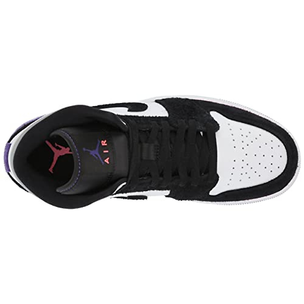 Nike Men's Air Jordan 1 Mid Se Court Purple Suede, White/Court Purple/Black, 8.5