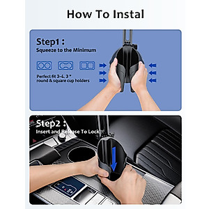 Car Cup Holder Phone Mount: [Bottle Friendly] Car Cell Phones Cup Stand Expander with Height Adjustable Arm Fit for Truck | SUV | Automobile Compatible with iPhone & Samsung & Android Smartphones