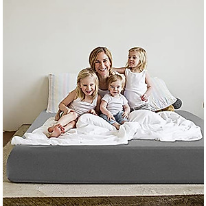 COSMOPLUS Queen Fitted Sheet Only（No Flat Sheet or Pillow Shams）,4 Way Stretch Micro-Knit,Snug Fit,Wrinkle Free,for Standard Mattress and Air Bed Mattress from 8” Up to 14”,Light Hemp Gray