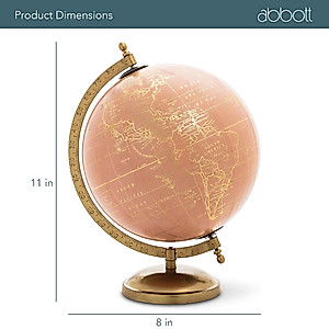 Abbott Collection 57-LATITUDE-02 Spinning Small Decorative Globe, Ivory/Gold, 11" H