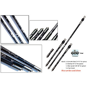 ZSHJGJR Archery Bow Stabilizer Balance Bar Rod System 3-30 Inch Carbon Fiber Stabilizer Damping Shock Absorber for Recurve Compound Bow (26inch, Grey)