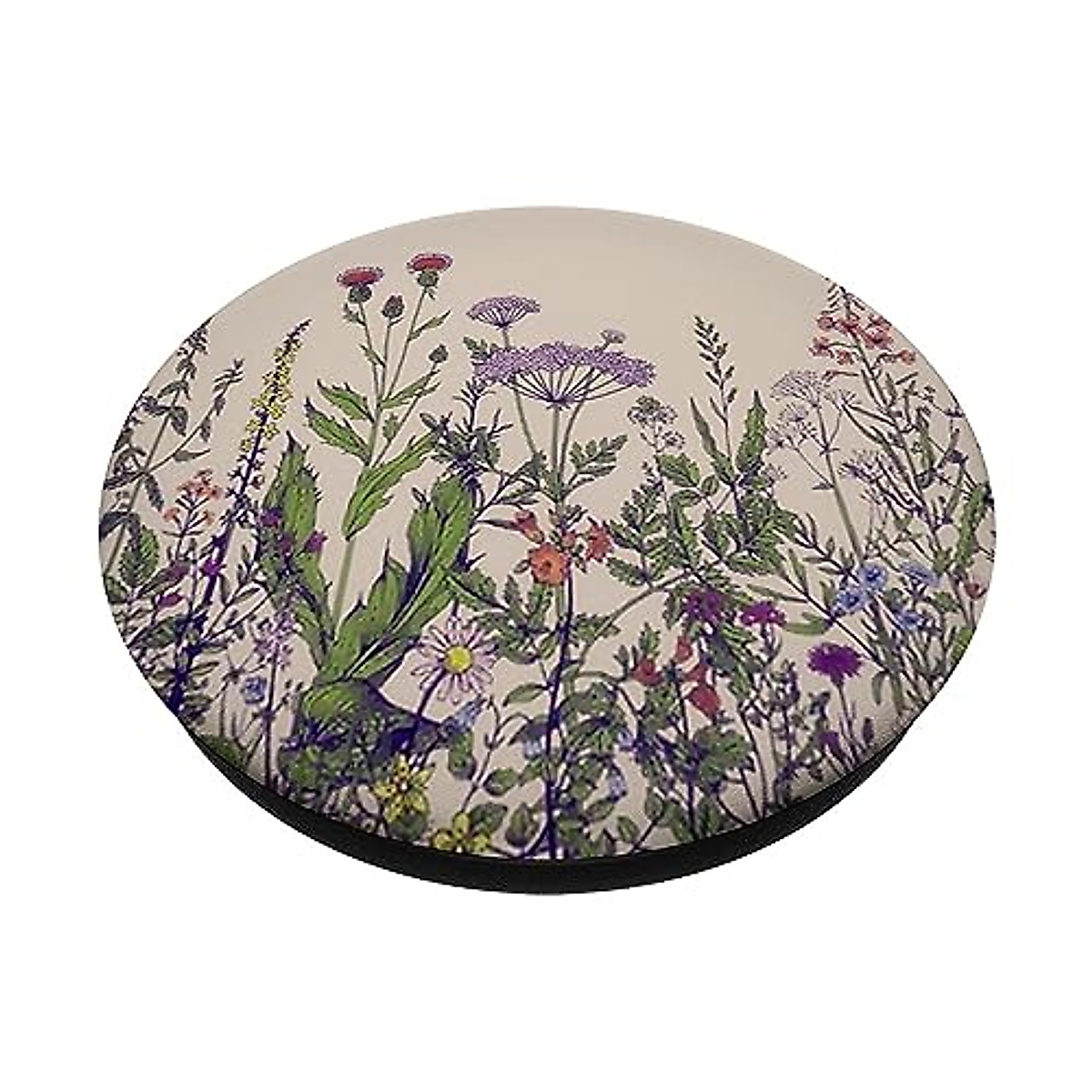 Cute Simple Wildflowers Pattern Design Floral on Beige PopSockets Standard PopGrip