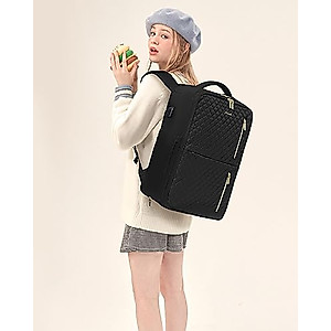 LOVEVOOK Carry On Backpack, 50L Airline Approved Travel Backpack for Women as Personal Item, Expandable 18 inch Laptop Backpack, Large Casual Daypack Waterproof Luggage Suitcase with Toiletry Bag