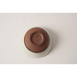 Mino ware Japanese Pottery Rice Bowl Matte White with Brown Edge made in Japan (Japan Import) KSC009