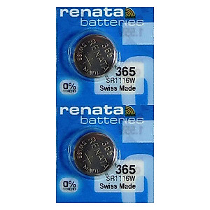 Renata 365 SR1116W Batteries - 1.55V Silver Oxide 365 Watch Battery (2 Count)