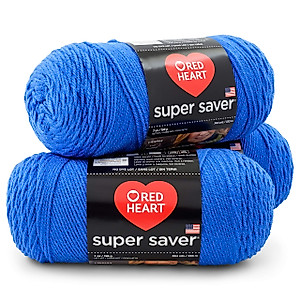 RED HEART Super Saver 3-Pack yarn, BLUE 3 Pack