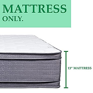 Continental Sleep 13-Inch Firm Euro Top Double Sided Foam Encased Innerspring Mattress, Twin, Black