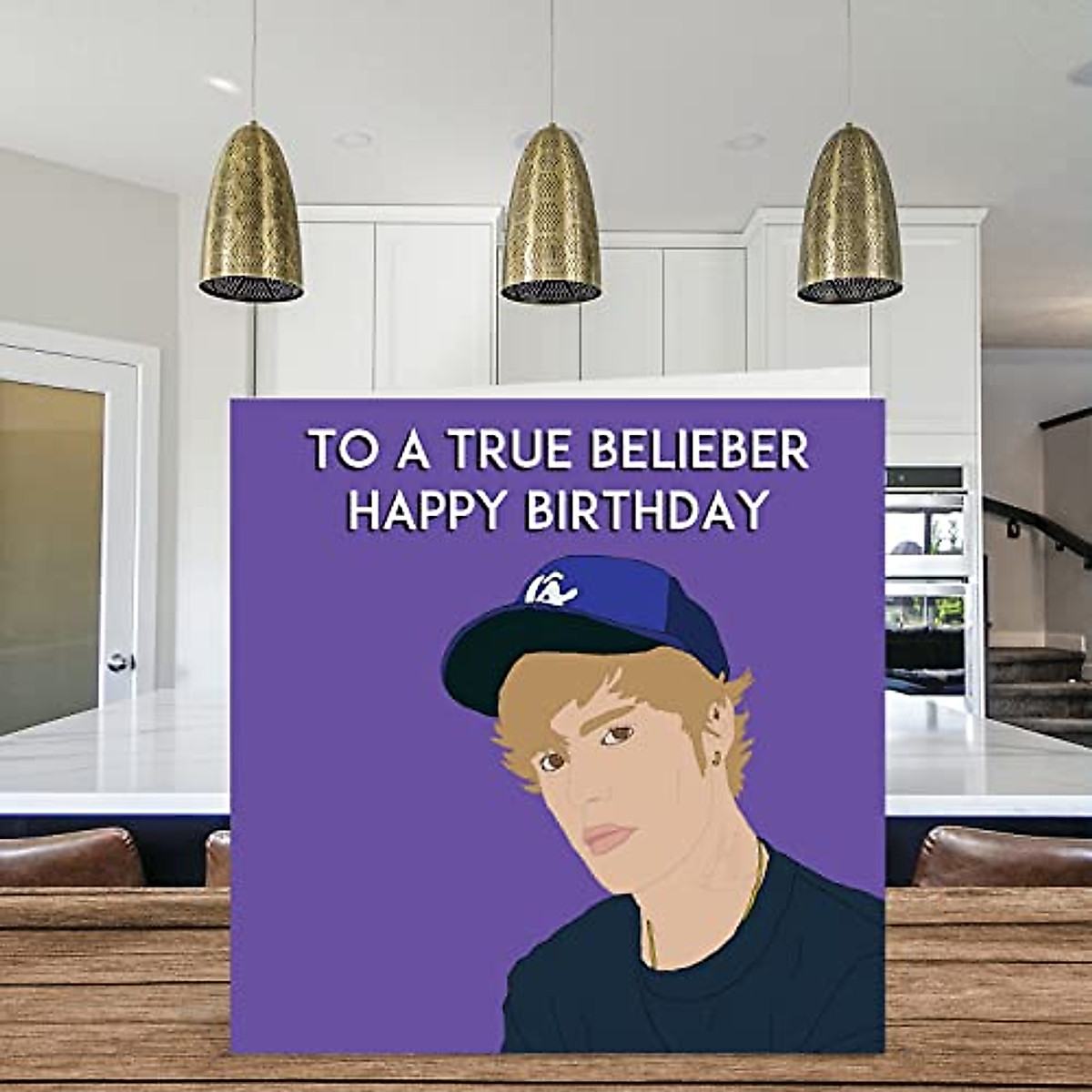Fun Birthday Cards for Women Her - Belieber Day - Happy Birthday Card for Mom Sister Daughter Granddaughter Aunt Grandma, 5.7 x 5.7 Inch Ladies Woman's Funny Bday Pun Greeting Cards