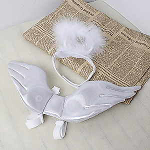Baluue Halloween Pet Costume- Angel Halo and Wing Set, Pet Makeover Clothes Fancy Cosplay Party Costume for Dog Cat (White, S)