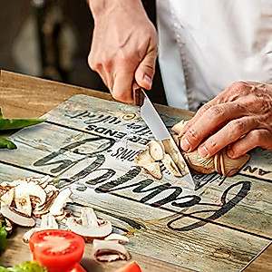 Chop Chop Designer Printed Flexible Cutting Board Mat, Made in the USA of BPA Free Food Grade Plastic, Family Time by Marla Rae,15” x 11.5”