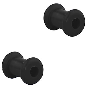 Forbidden Body Jewelry Set of Black 4G Ultra Soft Comfort Fit Silicone Ear Gauges, 4 Gauge 5mm Flat Double Flared Tunnel Plug Earrings