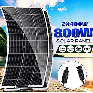 CHEIRSS 400W/800W Solar Panel 18V Etfe Flexible Solar System Solar Panel Kit Complete RV Car Battery Solar Charger for Car RV Boat Caravan Home Rooftop,800W