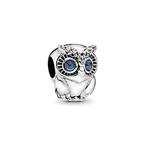 Pandora Sparkling Owl Charm - Compatible Moments Bracelets - Jewelry for Women - Gift for Women in Your Life - Made with Sterling Silver & Cubic Zirconia