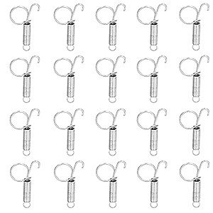 20Pcs Rabbit Cage Door Fixing Plate Metal Finger Spring Lock Hook Multifunctional Cage Door Spring Hook Used to Fix Rabbit Pet Cage Door Farm (Large)