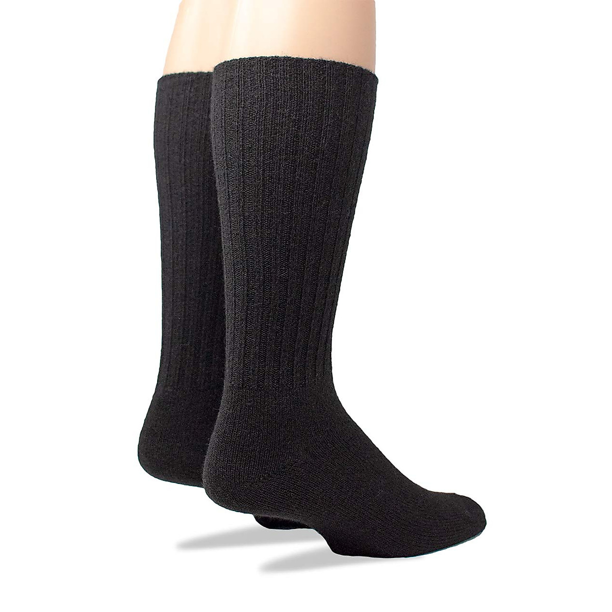 WARRIOR ALPACA SOCKS - Ribbed Casual Everyday Alpaca Wool Crew Socks For Men And Women (Black Medium)