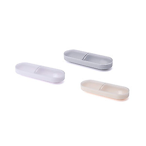 Swab Box,2 Grid Makeup Travel Cotton Storage Organizer Case Travel Cotton for Make Up Pads, Cosmetics (gray)