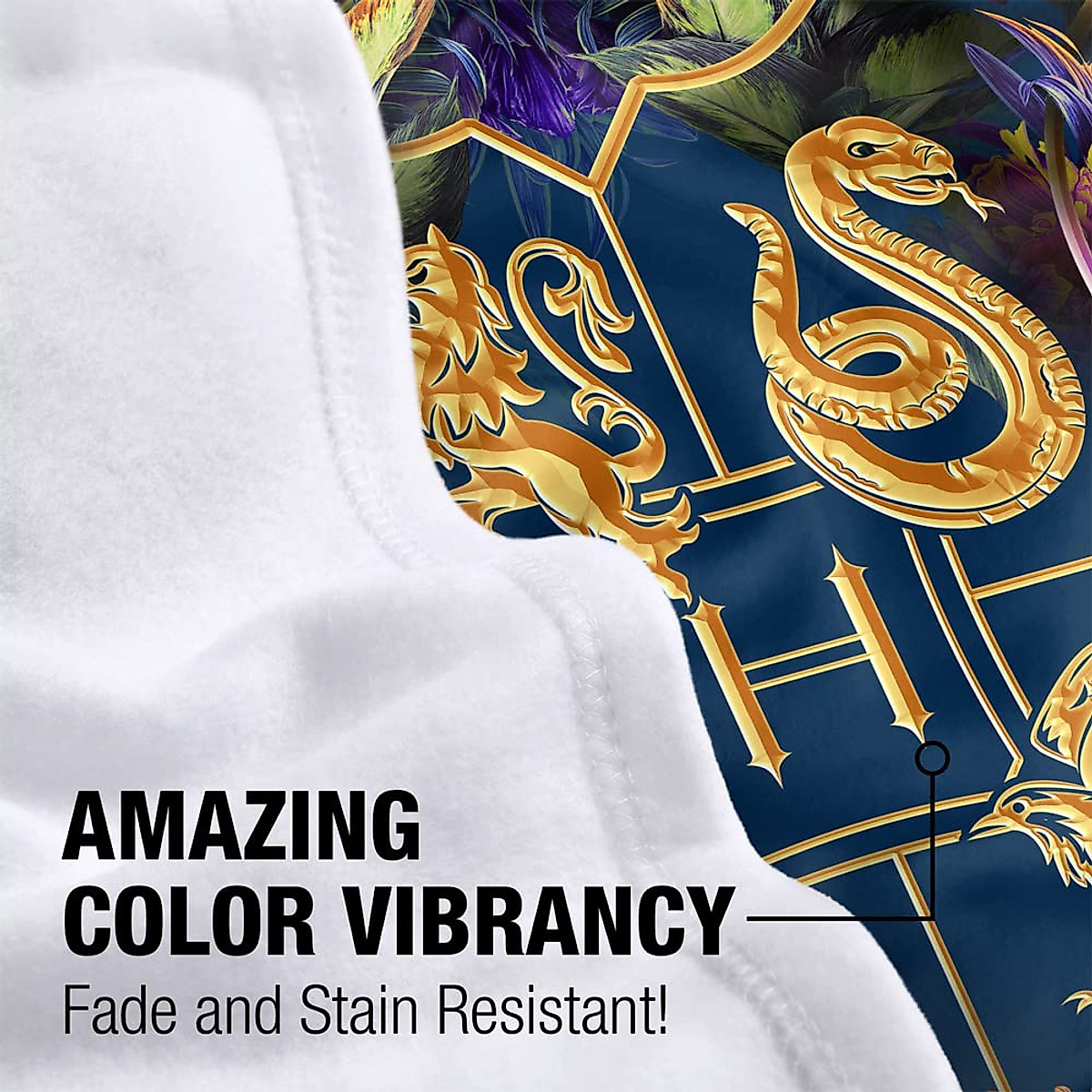 Harry Potter Lightweight Baby Blanket, 30"X40", Hogwarts Multi-Colored Floral Crest Unisex for Infants Girls & Boys