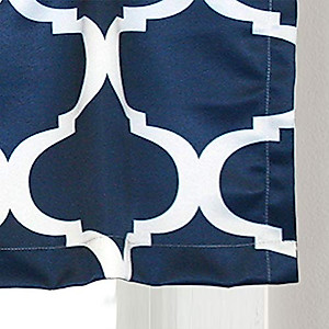 Lush Decor, Navy Geo Valance, 18 x 52, 18 in x 52