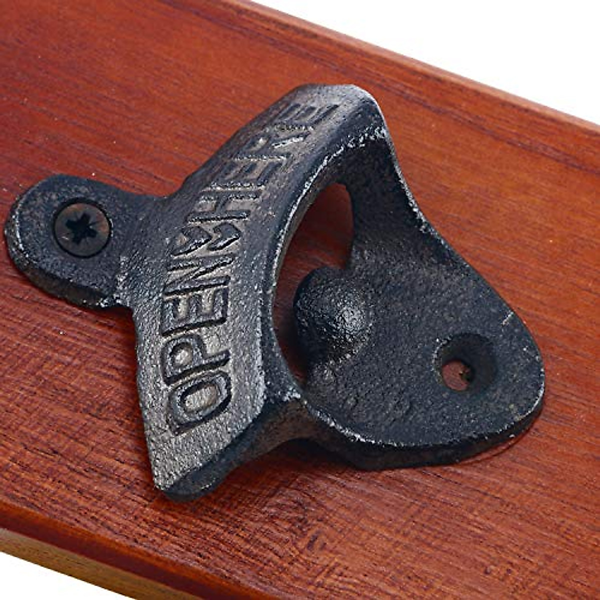 Homend 8pack Cast Iron Wall Mount Bottle Openers, Mounting Hardware Included, Vintage Rustic Bar(Wood Block is not Included)