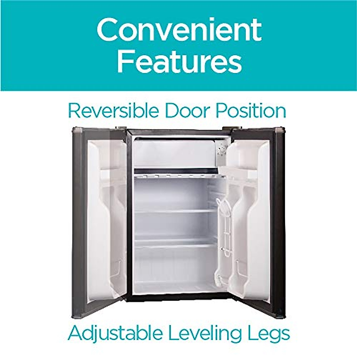 BLACK+DECKER BCRK25B Compact Refrigerator Energy Star Single Door Mini Fridge with Freezer, 2.5 Cubic Feet, Black