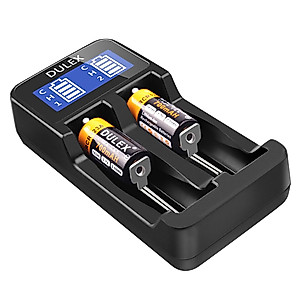 FARSAIL LCD Universal 18650 Battery Charger for 3.7V Li-ion Rechargeable Batteries 18650 18490 18350 17670 17500 16340(RCR123A) 14500 and Ni-MH Ni-CD Rechargeable AA AAA Batteries