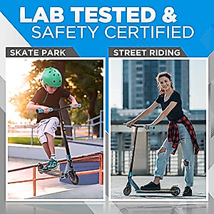 Lightweight Kick Stunt Scooter - Lab Tested Safety Certified Street Freestyle Trick Scooter w/Alloy Deck, High Impact Wheels, ABEC-9 Bearing, HIC System - for Kids & Teens (Gravity in Aliens)