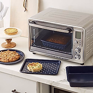 Wilton Non-Stick Diamond-Infused Navy Blue Toaster Oven Baking Set, 4-Piece
