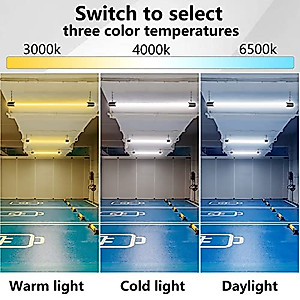 loyal 4FT 40W Linkable LED Shop Light for Garage, 6500K/3000K/4000K Linkable Utility Light Fixture, LED Workbench Light with Plug Hanging, LED Ceiling Lights for Garage, Workshop, Basement