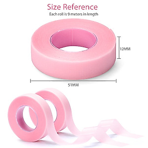 TEOYALL 6 Rolls PE Lash Extension Tapes, Adhesive Breathable Micropore Eyelash Tapes Lash Extension Supplies for Makeup Salon (Pink)