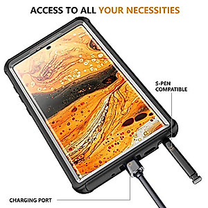 Nineasy Samsung Galaxy Note 10 Case, 360° Full Body Protective Built in Screen Protector Support Wireless Charging,Heavy Duty Dropproof Case for Samsung Note 10 6.3inch (Black/Clear)