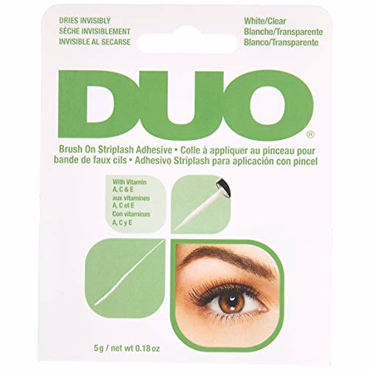 Duo Brush-On Striplash Adhesive White/Clear, 0.18 Ounce (Pack of 2)