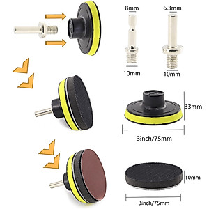104PCS Car Foam Drill Buffing Pads 3Inch Car Headlight Restoration Kit Sanding Discs with M10 Backing Pad, Wool Buffing Polishing Pad, Sponge Buffing Pad, Interface Pad for Car Washing Cleaning Waxing