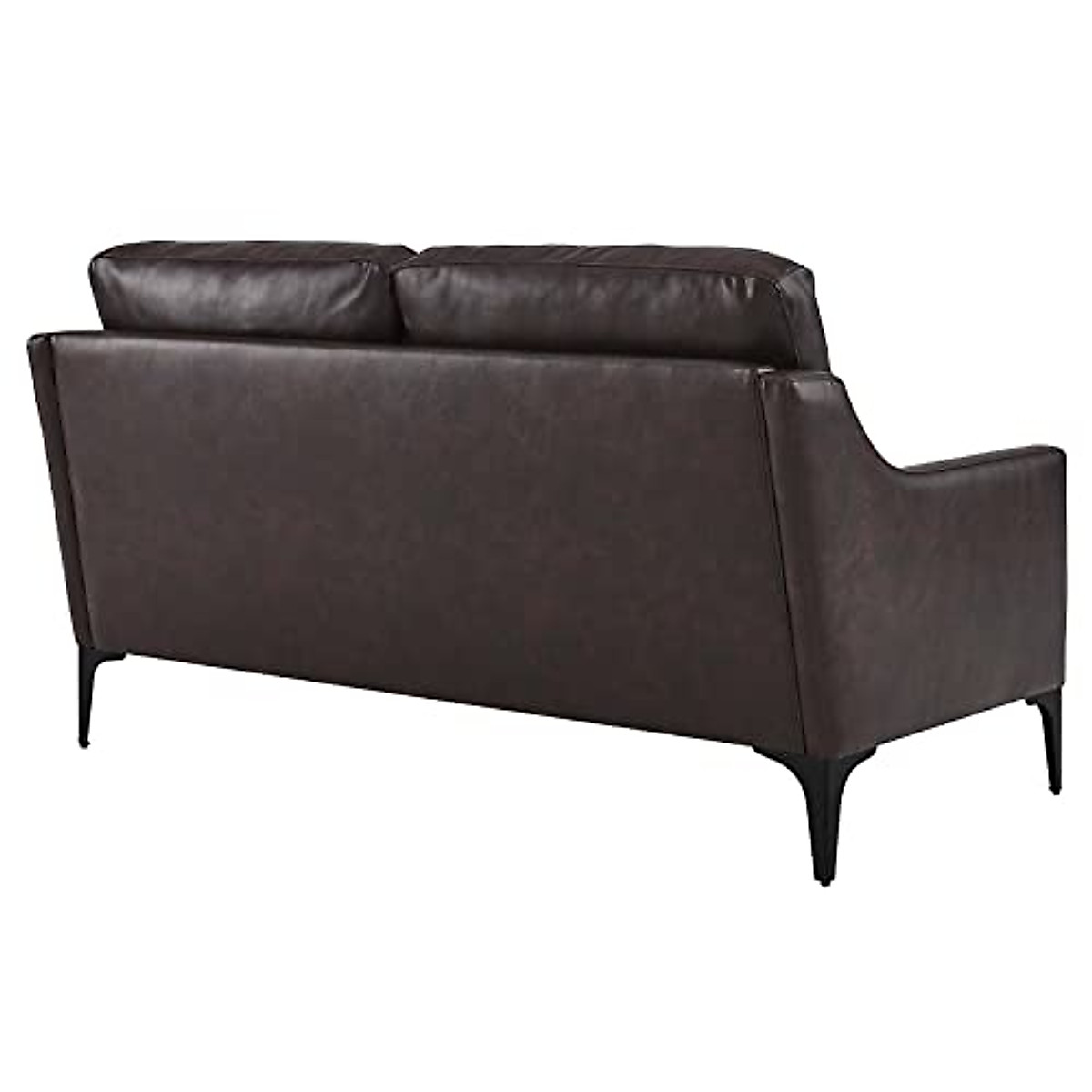 Modway Corland Upholstered Leather Loveseat, Brown